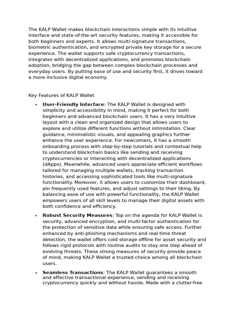 The KALP Wallet Makes Blockchain Interactions Simple With Its Intuitive ...