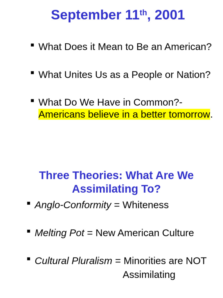 American Identity and Assimilation | PDF | Multiculturalism | Ethnicity