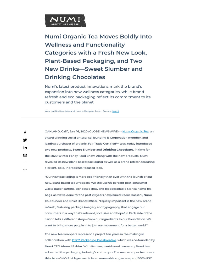 Wellness and Functionality Categories Press Release | PDF | Chocolate ...