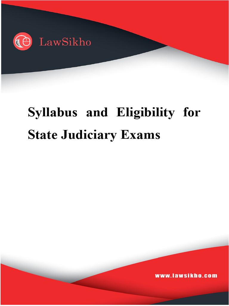 State Judiciary Exam Syllabus & Eligibility | PDF | Advocate | Multiple ...