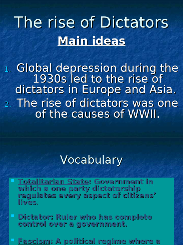 Rise of Dictators and WWII Causes | PDF | Nazi Germany | World War II
