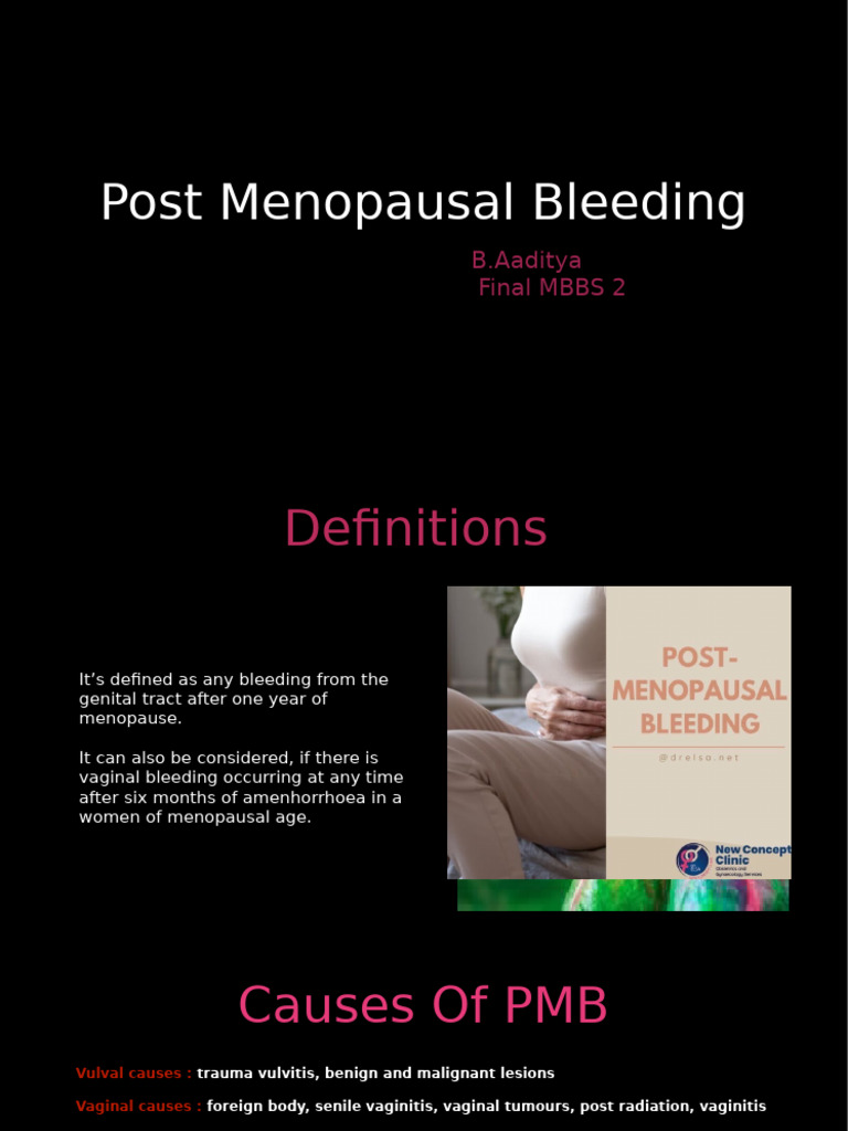 Post Menopausal Bleeding Aaditya | PDF | Medical Specialties | Clinical ...
