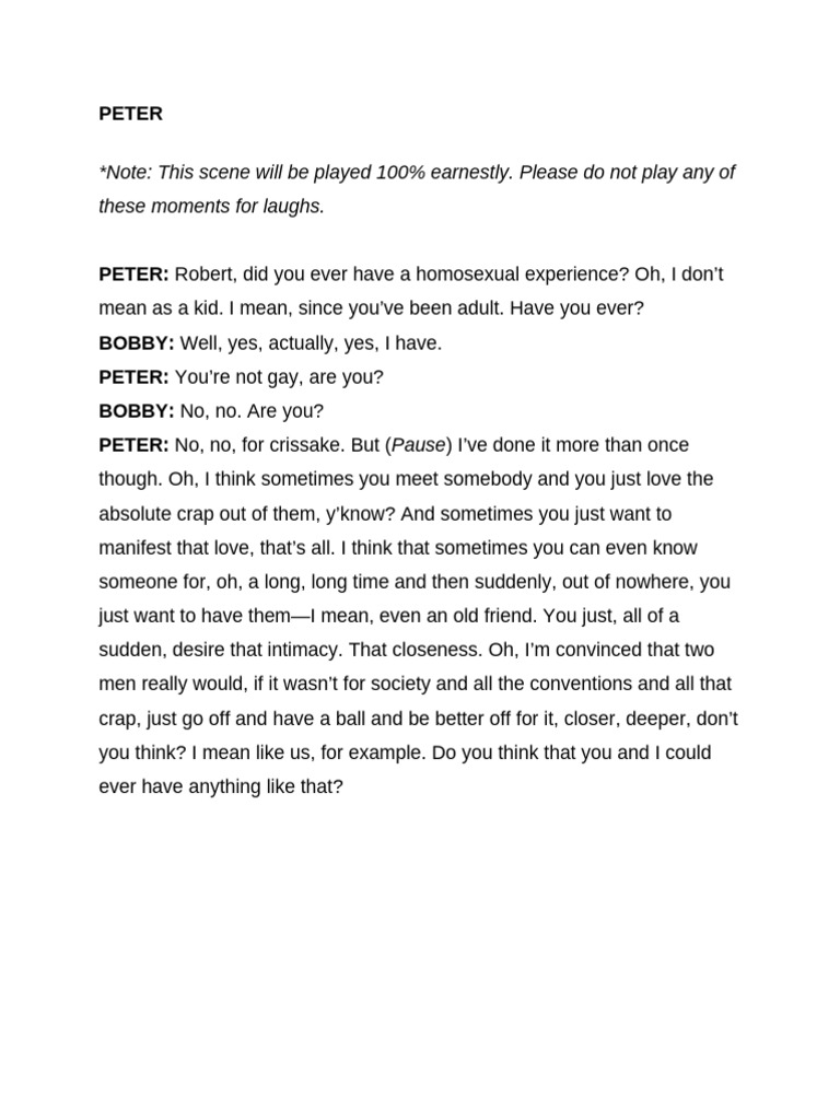 CALLBACK SCENE - Peter | PDF