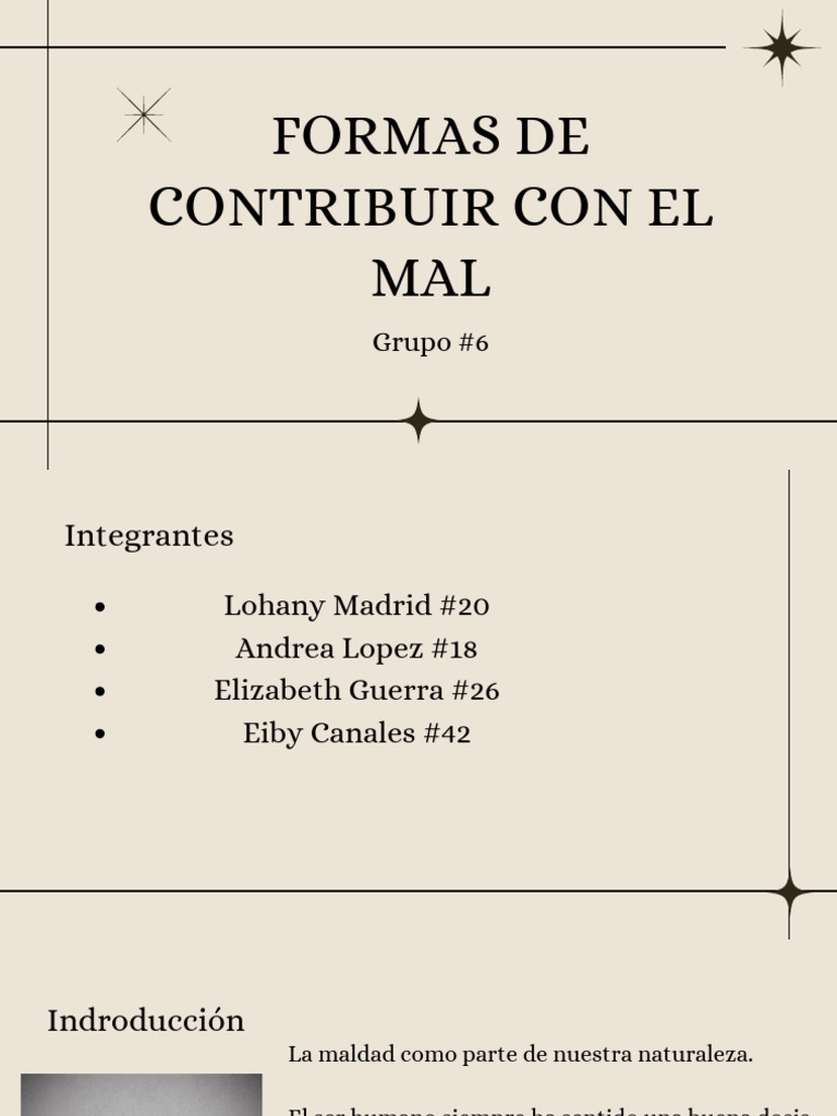 Formas de Contribuir Al Mal Filo | PDF | Mal | Pecado