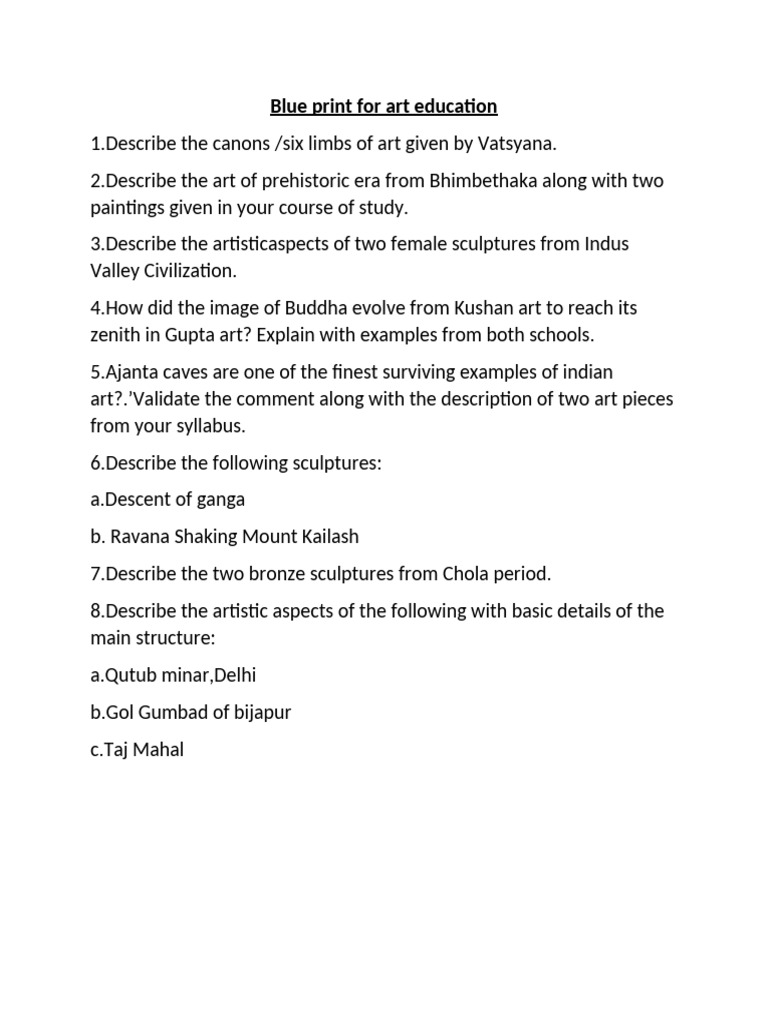 Blue Print For Art Education | PDF