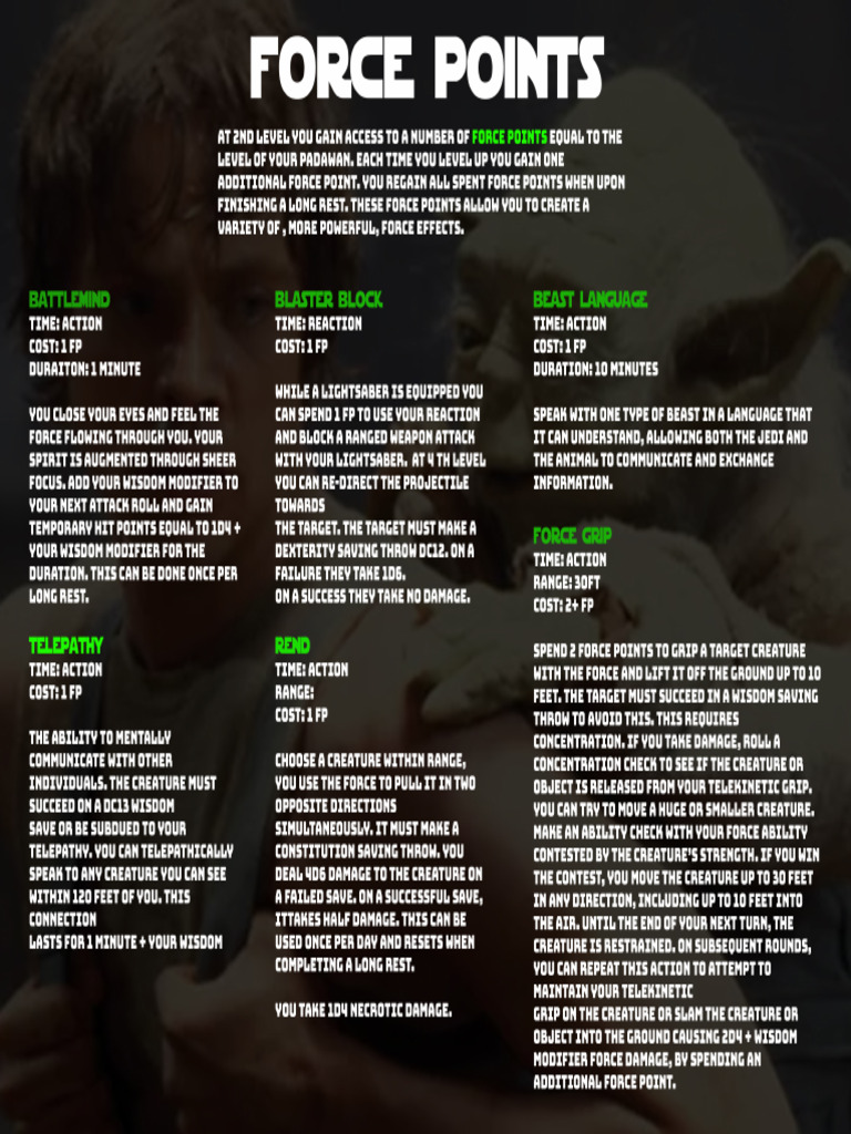 Level 2 Force Points | PDF