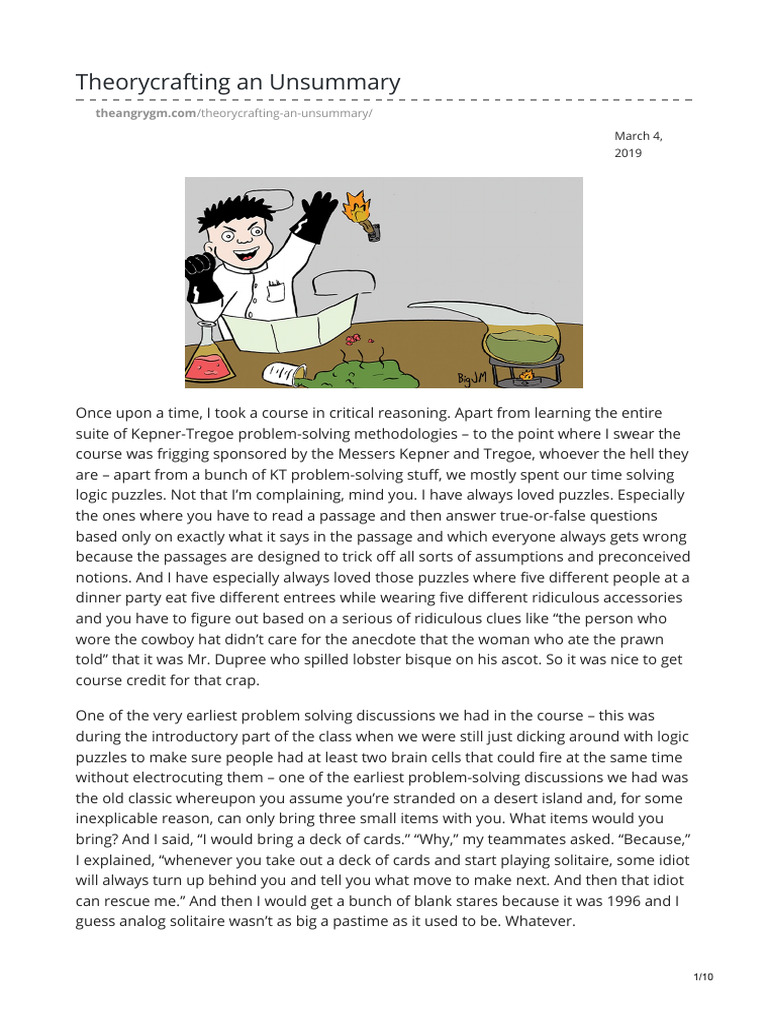 Theorycrafting An Unsummary | PDF | Dungeons & Dragons