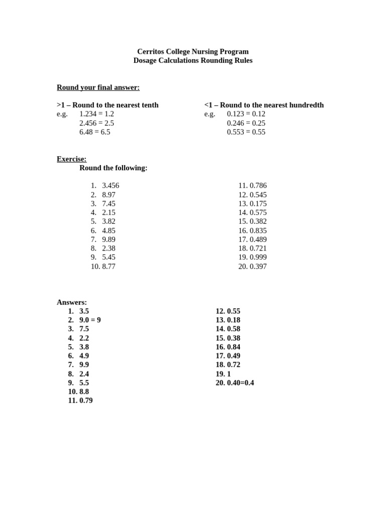 N212 Dosage Calculations Practice 2 | PDF | Injection (Medicine) | Dose ...