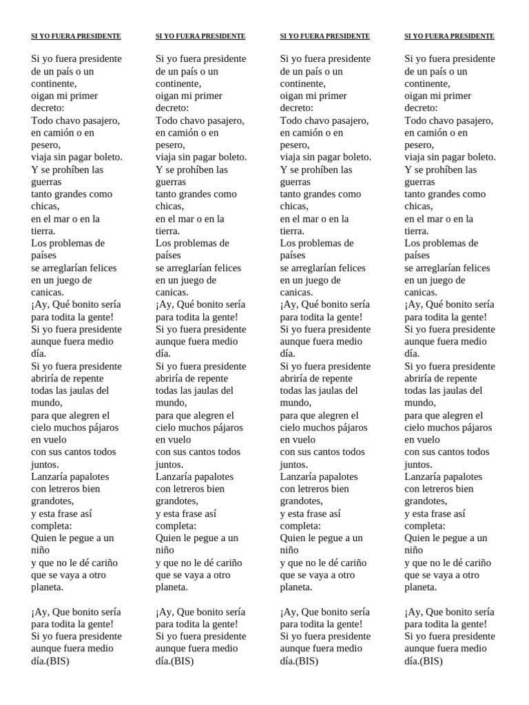 Si Yo Fuera Presidente | PDF