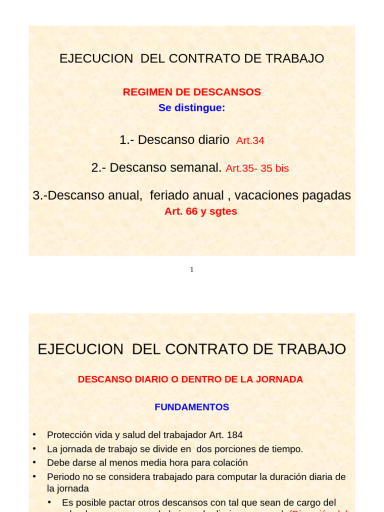 PPT3 - Descansos | PDF | Tiempo de trabajo | Salario