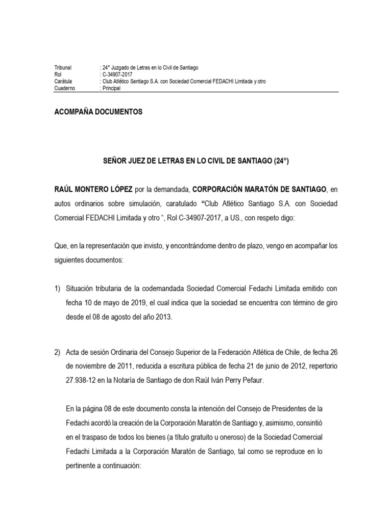 Documentos en Juicio por Simulación | PDF | Santiago | Gobierno