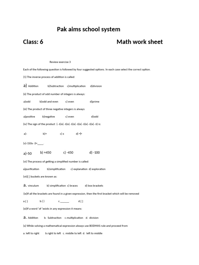 class 6 math worksheet | PDF | Ratio | Percentage