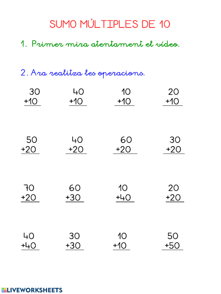 Sumes Múltiples de 10 | PDF