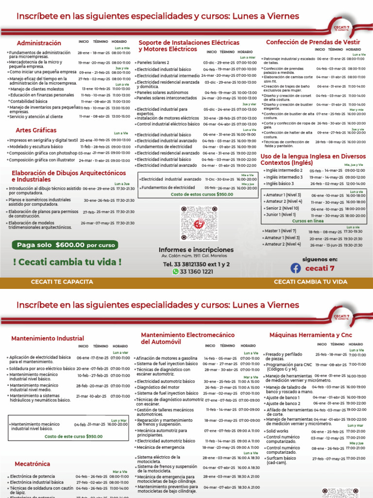 Triptico Cecati 7 | PDF | Ingeniería | Sector secundario de la economía