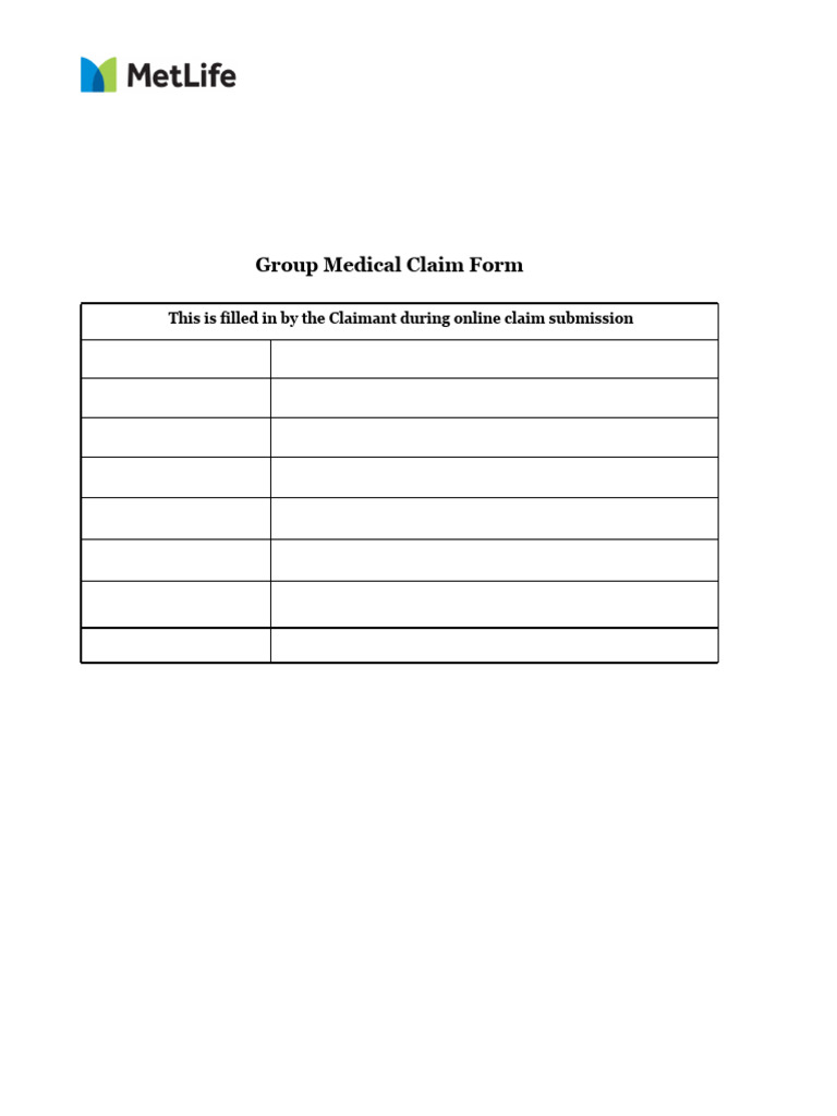 Claim Form (1)Met-life | PDF