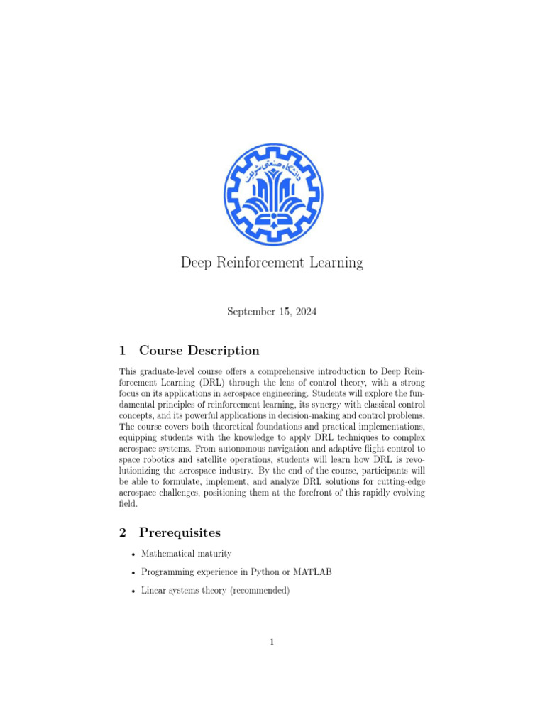 Deep Reinforcement Learning | PDF | Applied Mathematics | Algorithms