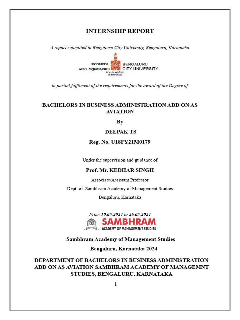 Internship Report Deepak .Docx .Docx Final | PDF | Tourism | Marketing