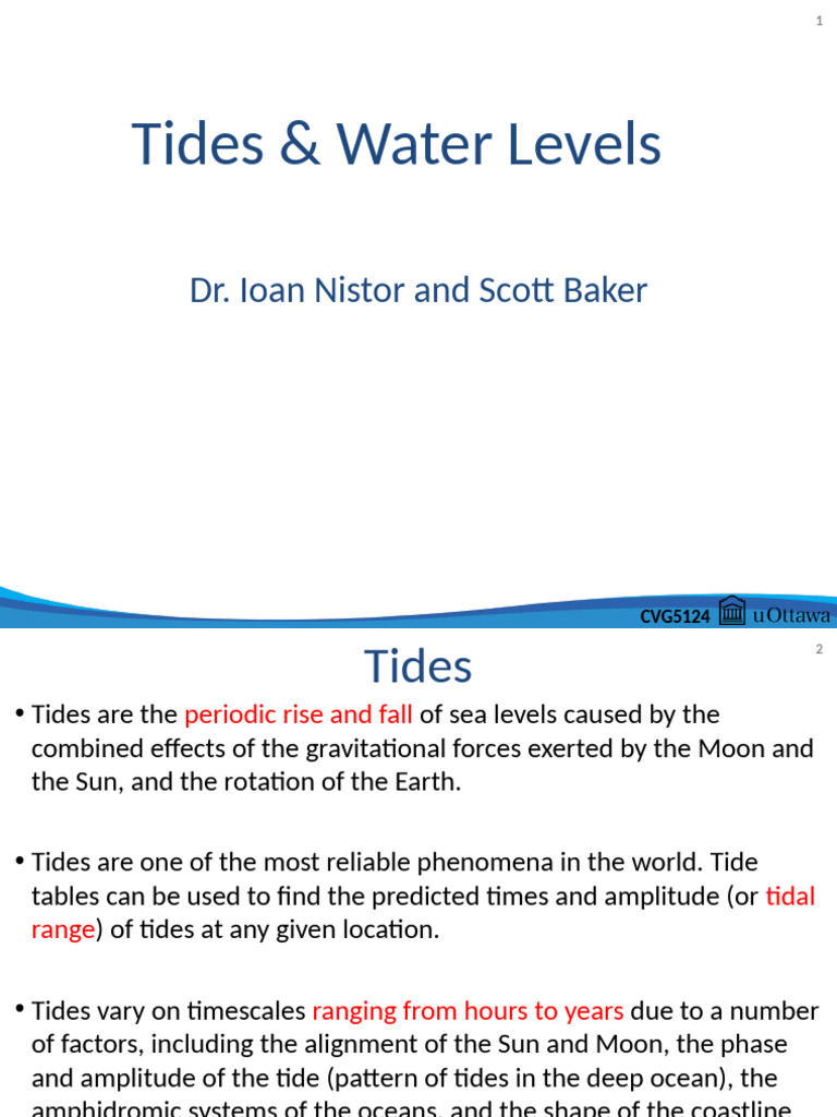 CVG5124 Lecture 3 - Tides & Water Levels | PDF | Tide | Storm Surge