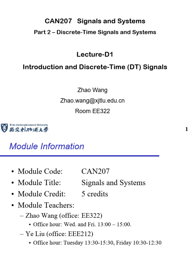 Discrete-Time Signals Overview | PDF | Discrete Time And Continuous ...