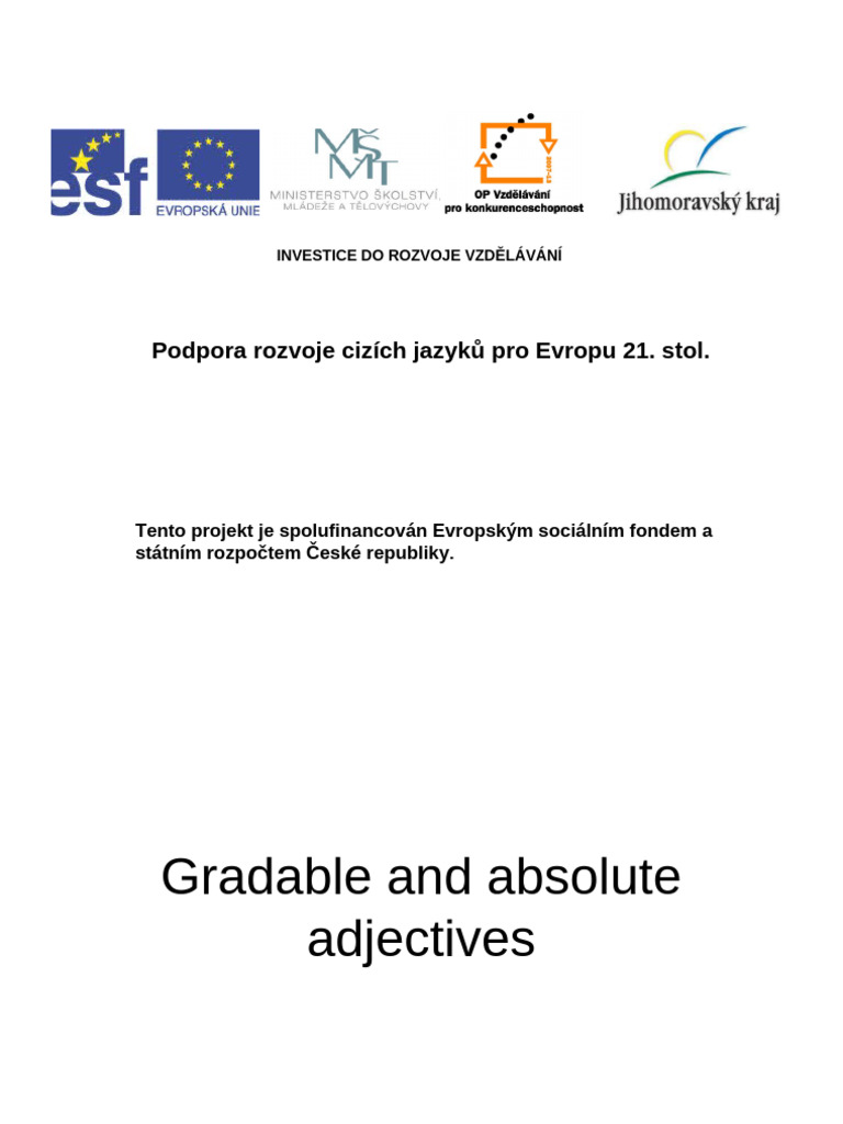 Gradable and Absolute Adjectives | PDF