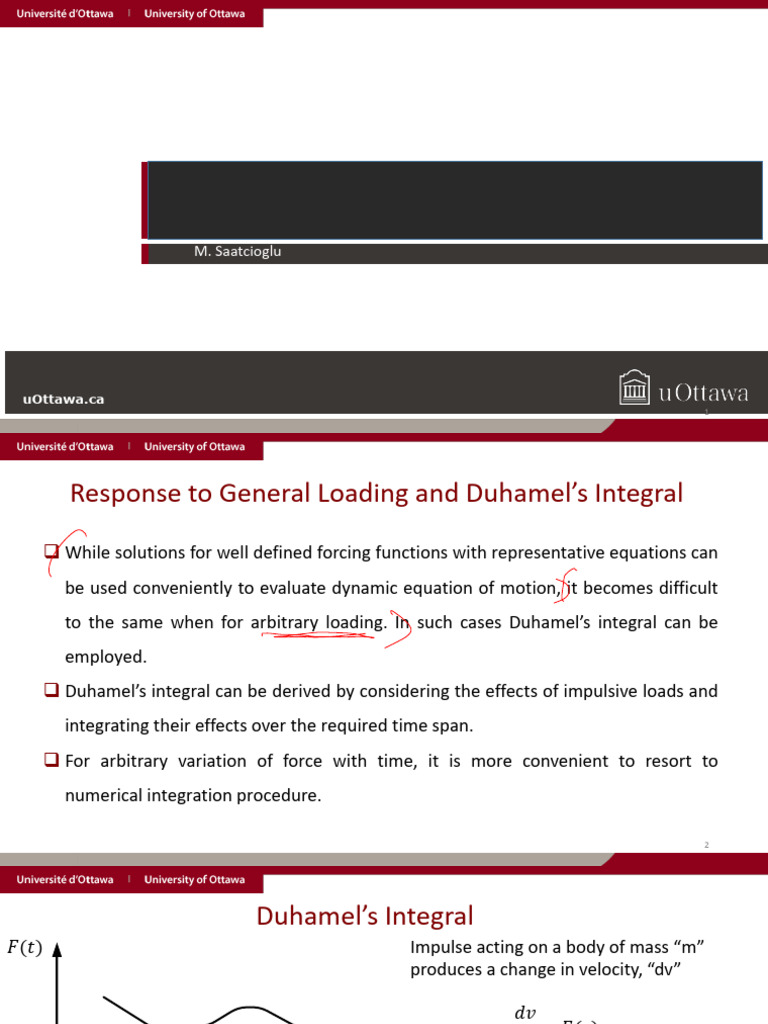Duhamel's Integral in Dynamic Loading | PDF | Integral | Mechanical ...