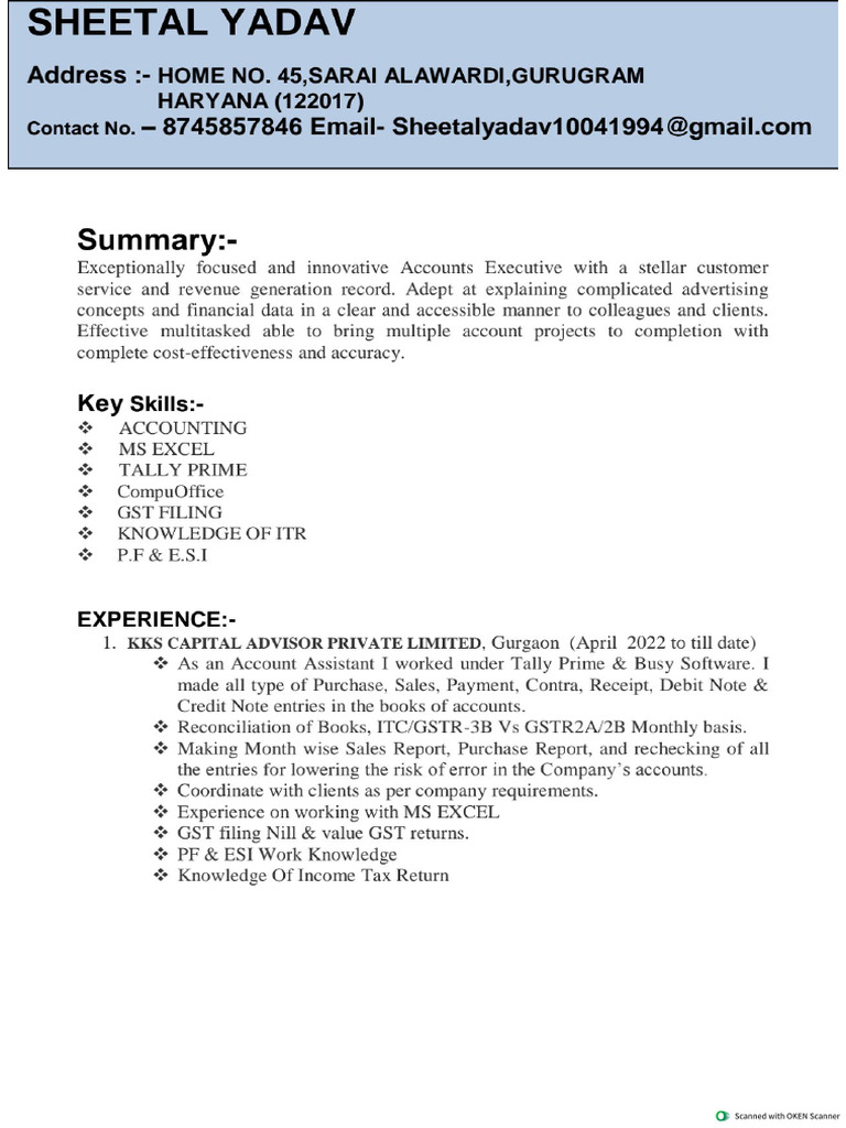 Sheetal Resume-1 | PDF