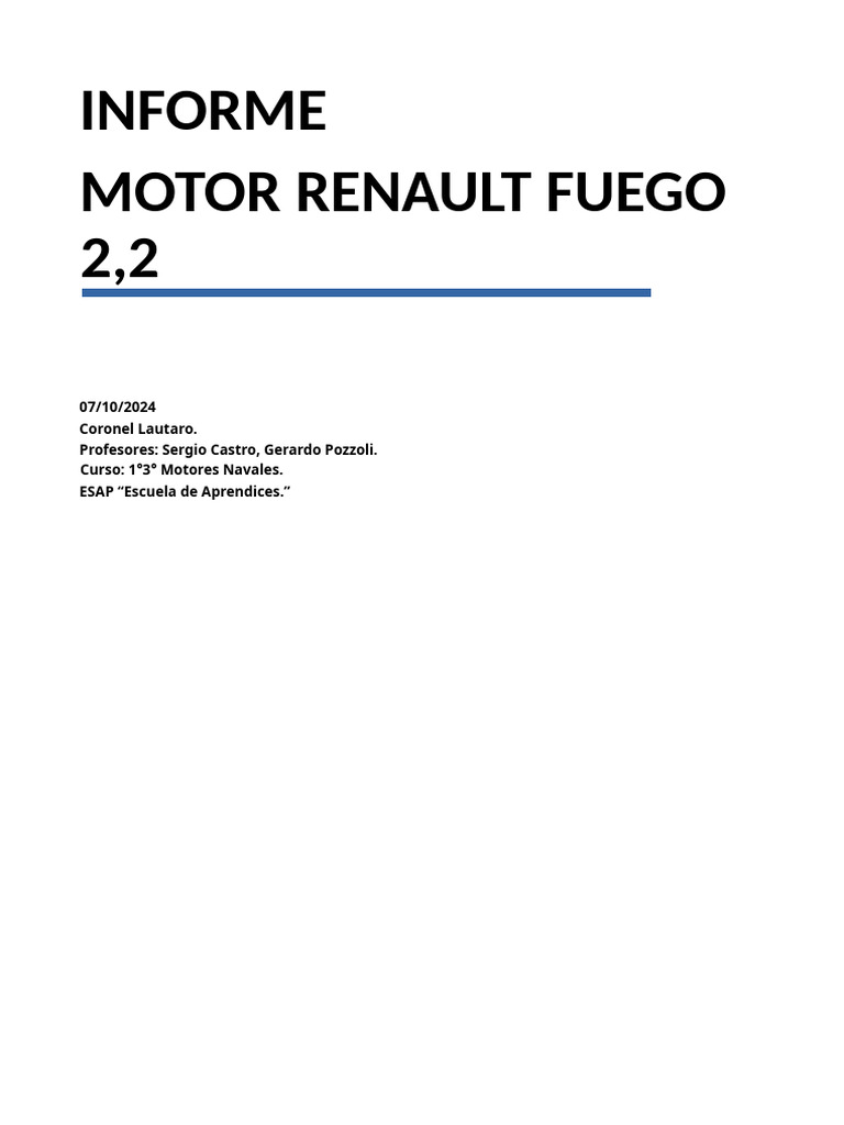Armado y Desarmado Motor Renault Fuego | PDF | Distribuidor ...