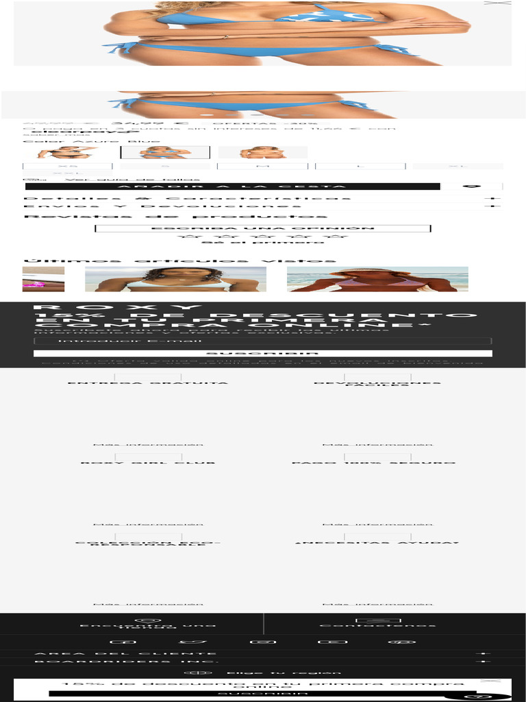 Beach Classics Tie Side - Conjunto de bikini triangular para Mujer Roxy | PDF