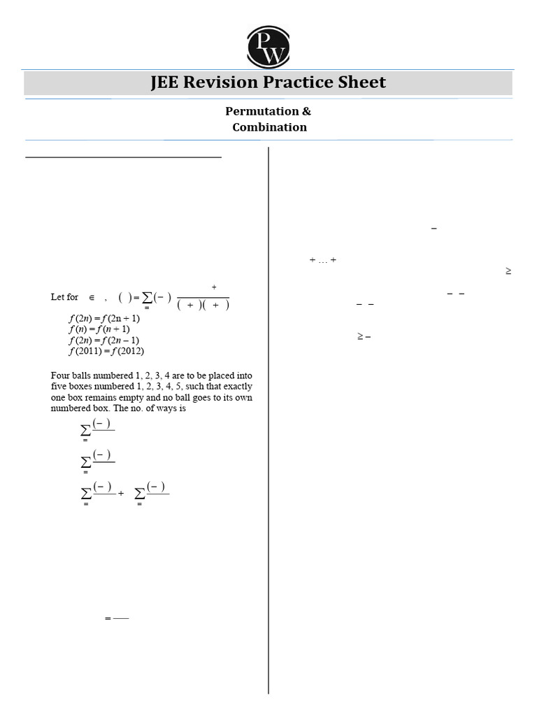 Permutations and Combinations | PDF | Number Theory | Mathematical Analysis