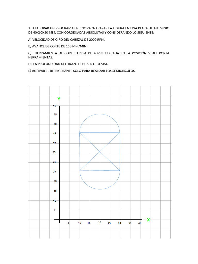 Ejercicio 1 Programacion CNC | PDF