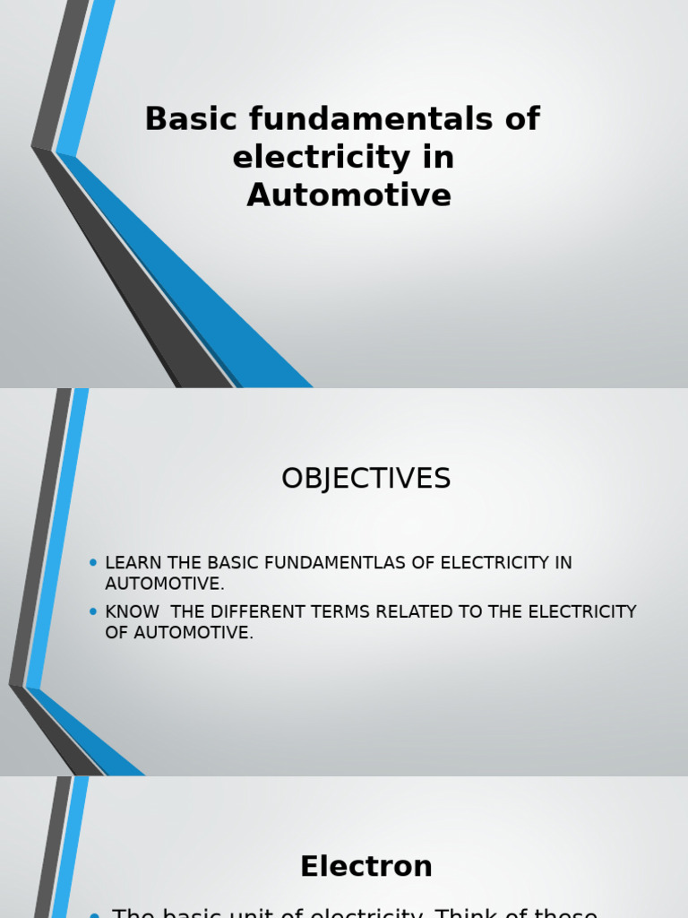 Basic Electricity Fundamentals | PDF | Electricity | Electrical Resistance And Conductance