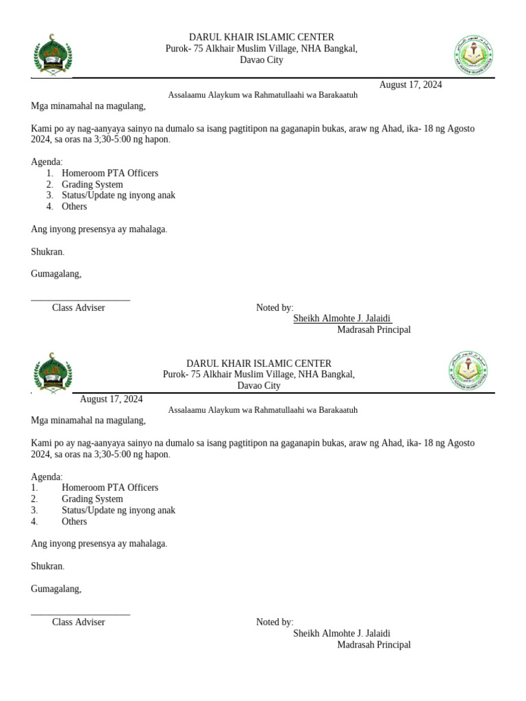 PTA Meeting Invitation | PDF