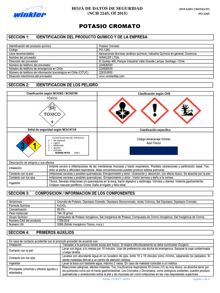 Potasio Cromato | PDF | Cromo | Agua