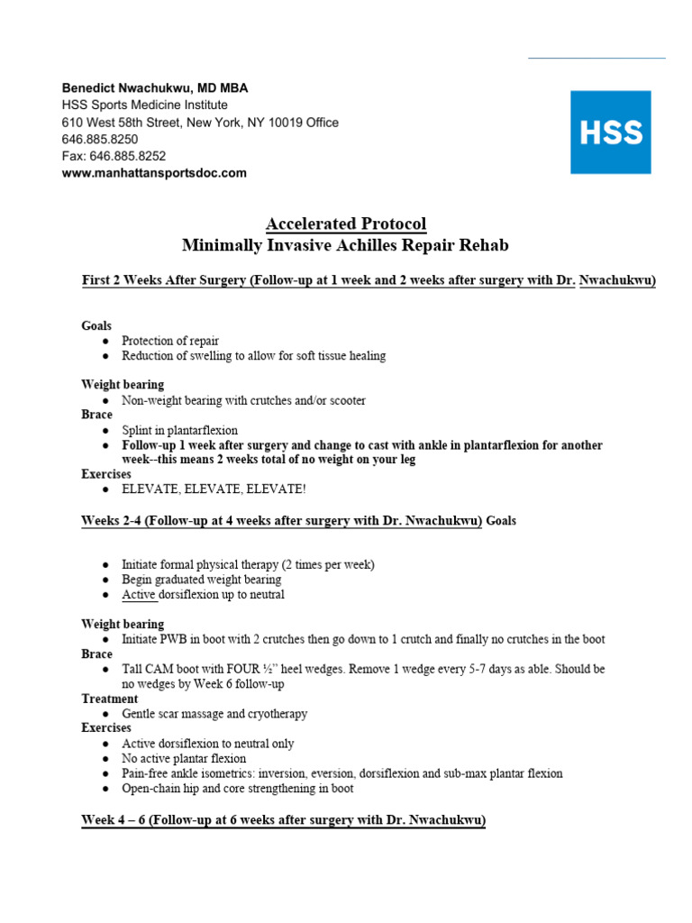Achilles Repair Rehab Protocol | PDF | Anatomical Terms Of Motion ...