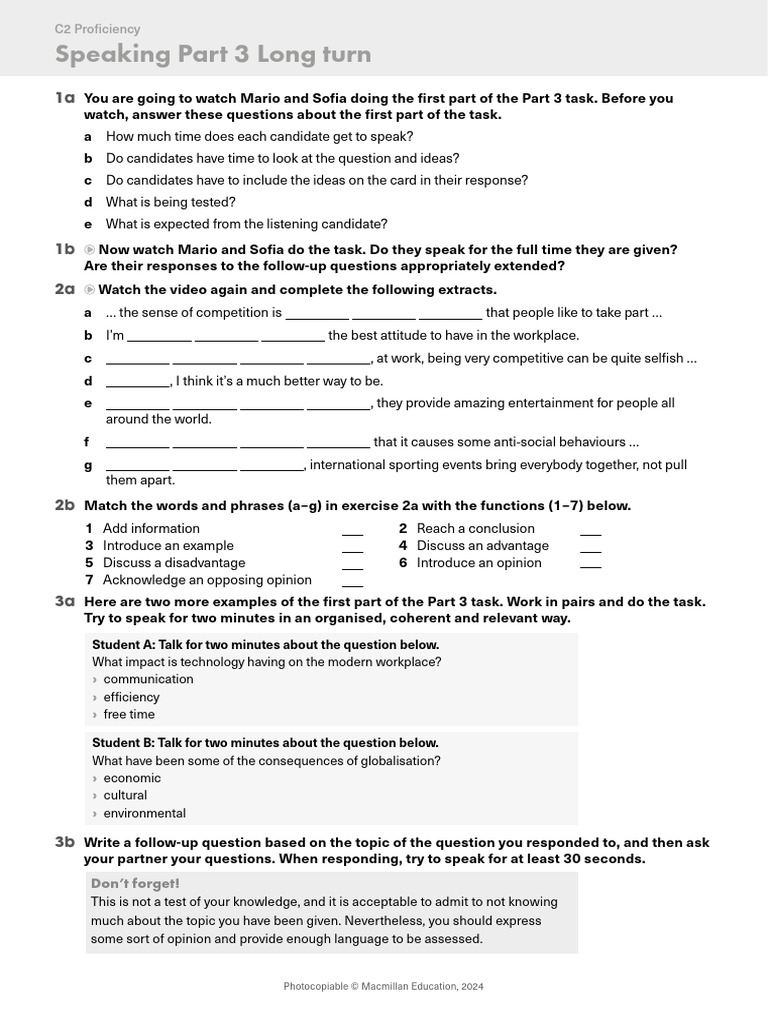 C2 Speaking Part 3 Task Guide | PDF | Cognitive Science | Communication