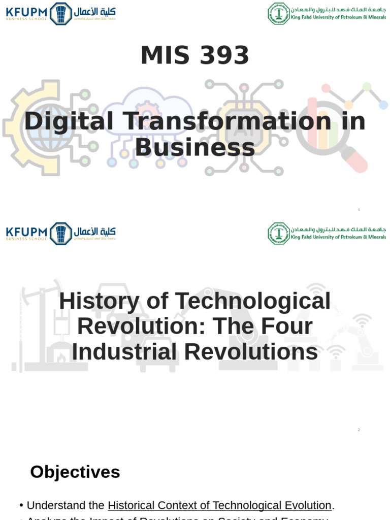 01 - Week 1 - History of Technological Revolution - The Four Industrial ...