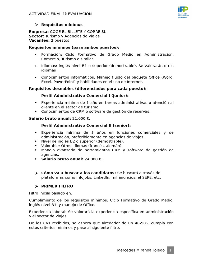 Actividad Final 1 Ev | PDF | Derecho laboral | Salario