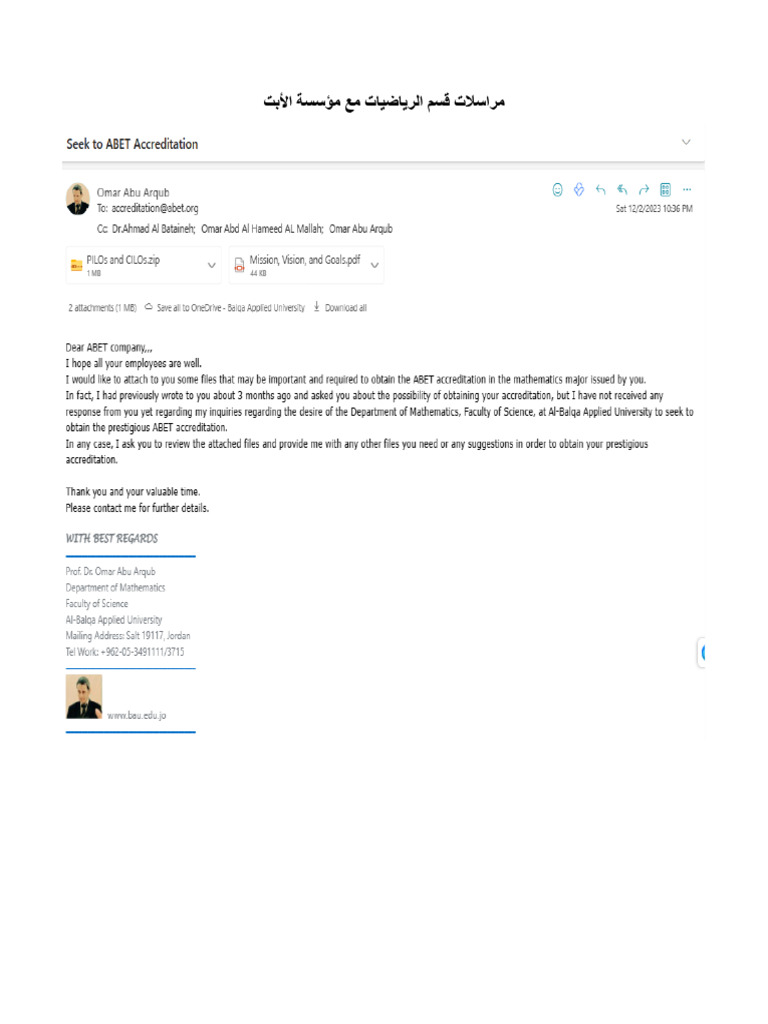 ABET - Department of Mathematics | PDF