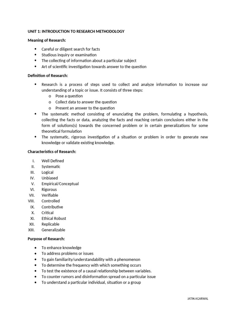RM NOTES JATIN | PDF | Sampling (Statistics) | Statistical Hypothesis ...