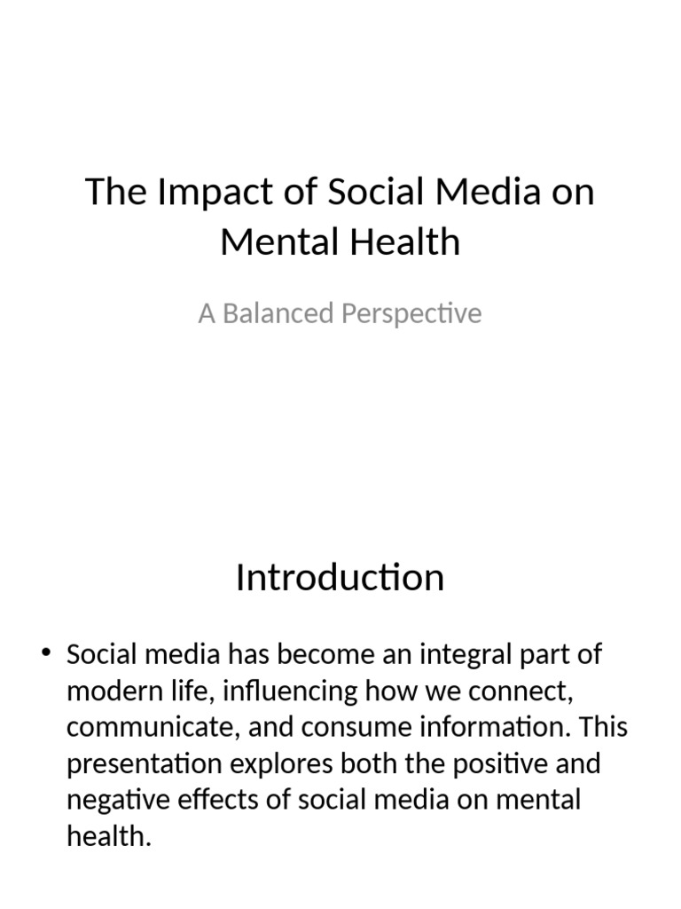 The Impact of Social Media On Mental Health | PDF