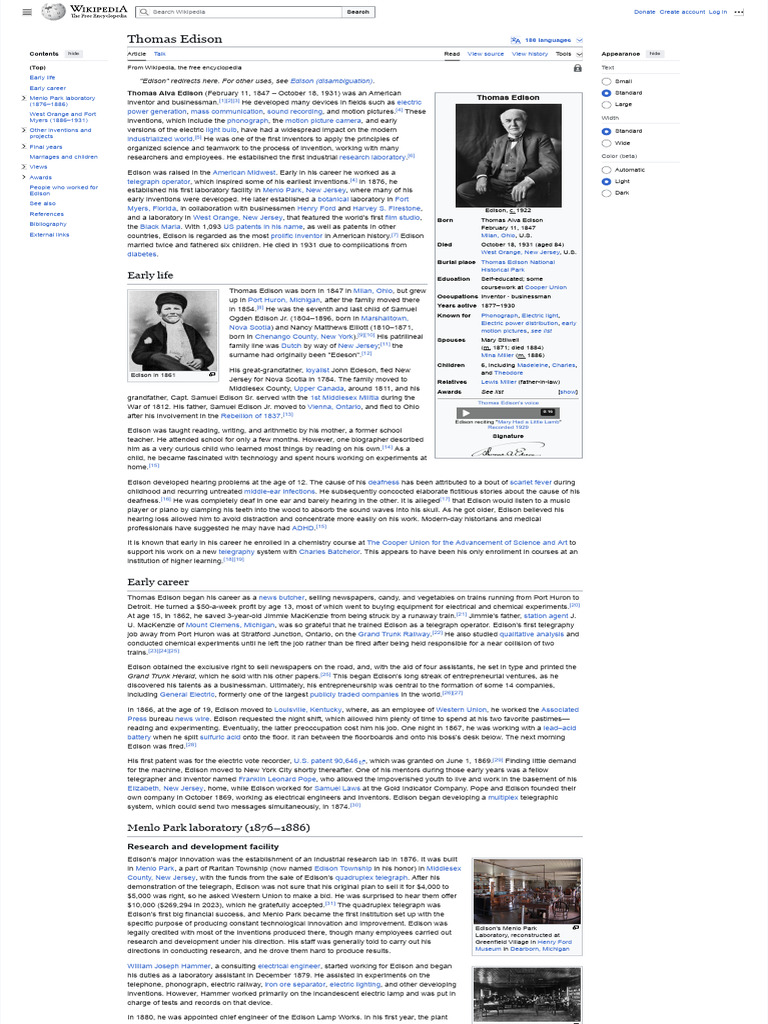 Edilson | PDF | Thomas Edison | Incandescent Light Bulb