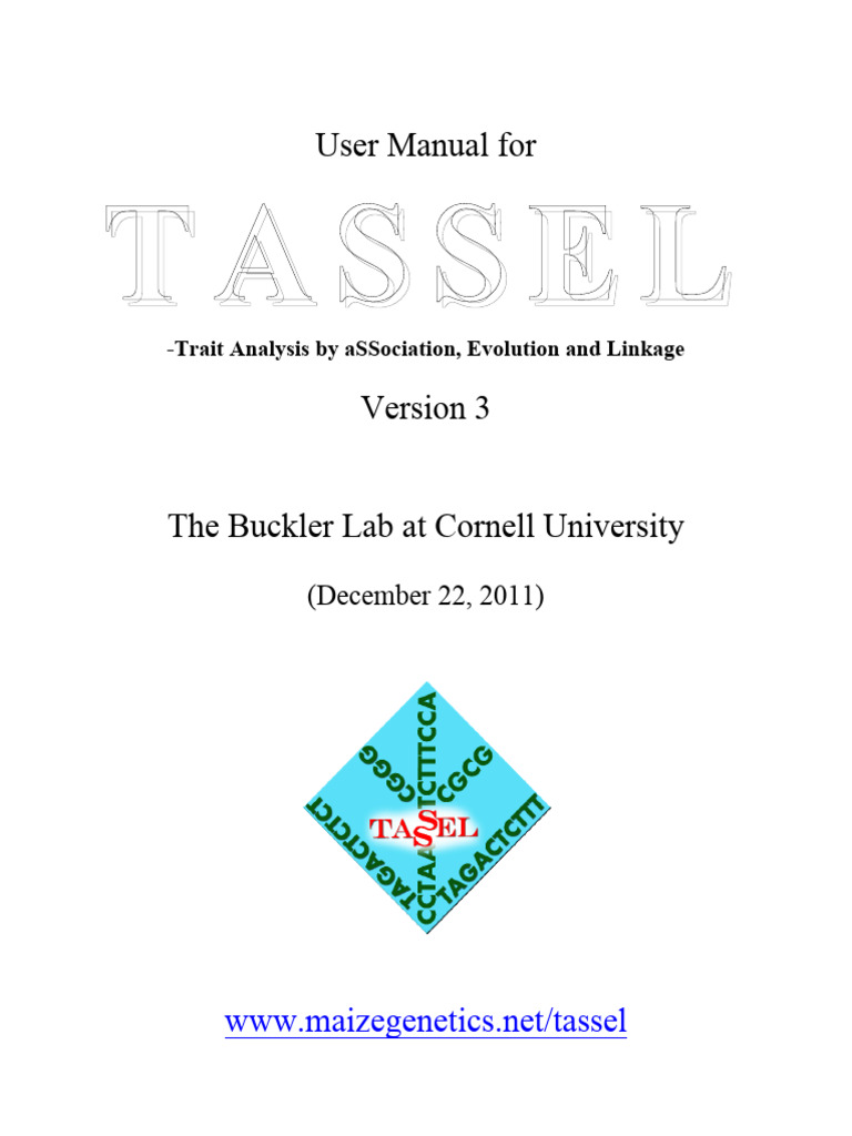TASSEL User Manual: Trait Analysis Tool | PDF | Single Nucleotide ...