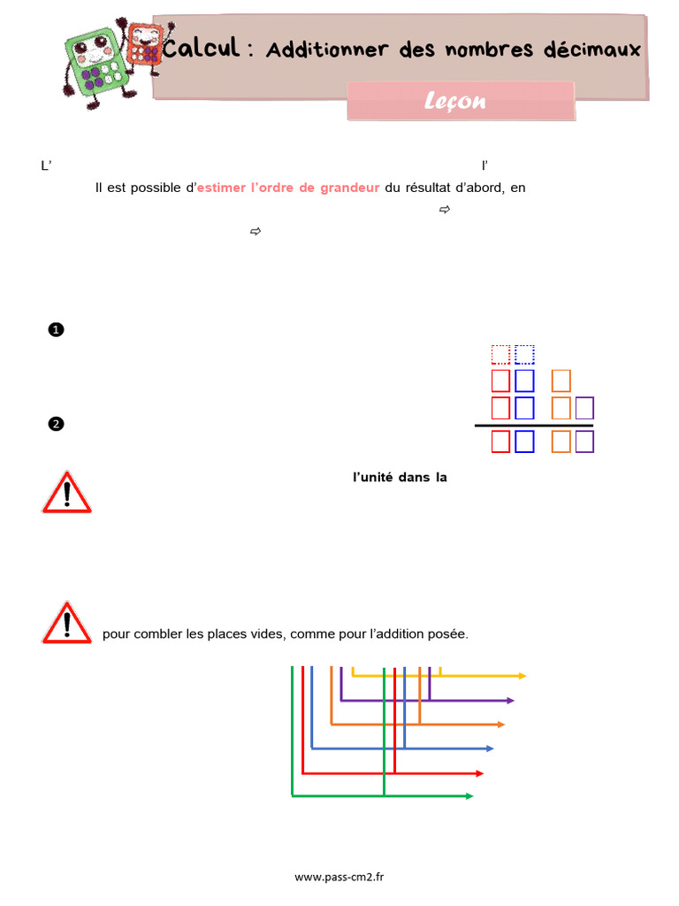 Addition des Nombres Décimaux en CM2 | PDF
