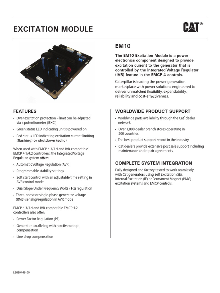 Excitation Module: Features Worldwide Product Support | PDF | Electric ...