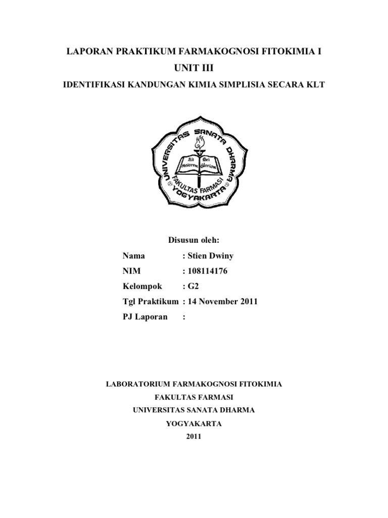 Laporan Praktikum Farmakognosi Fitokimia I | PDF | Pengembangan Diri