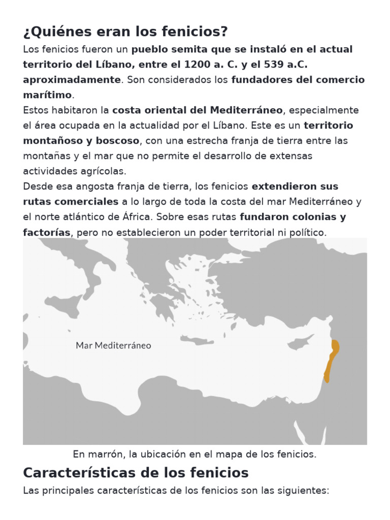 Características y legado de los fenicios | PDF | Fenicia