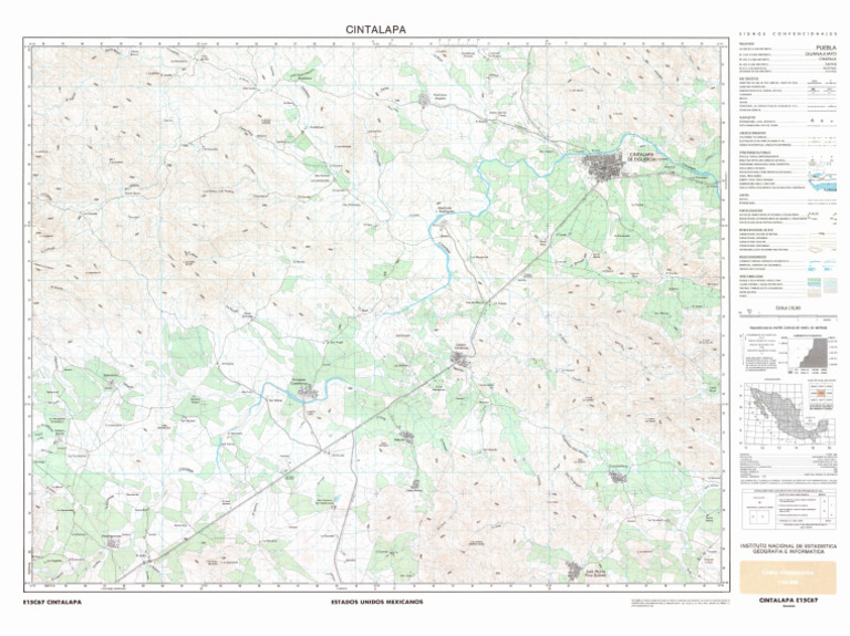 Mapa 1-50000 Cintalapa - INEGI | PDF