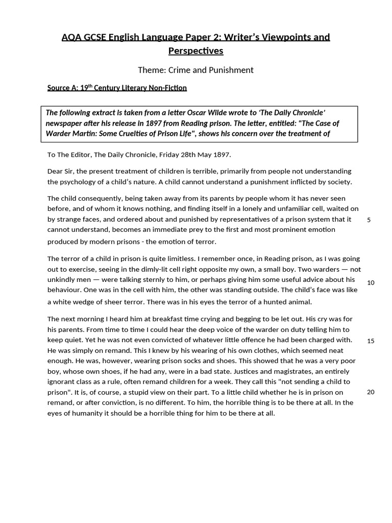 Crime and Punishment Question Paper and Insert | PDF | Prison | Penology
