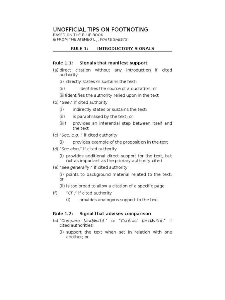 Unofficial Tips On Footnoting | PDF | Ellipsis | Bracket