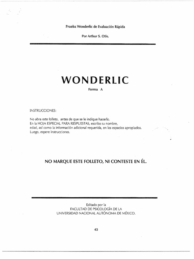 WONDERLIC | PDF
